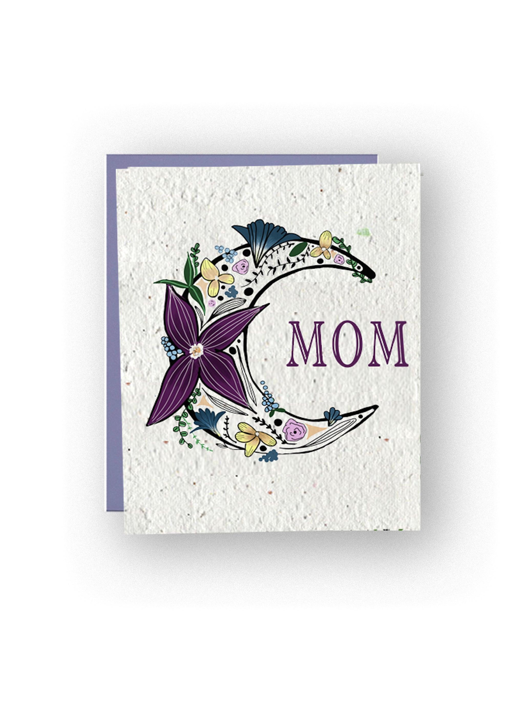 Moonlit Blooms: Wildflower Seed Paper MOM Card – Artsy Em's Designs