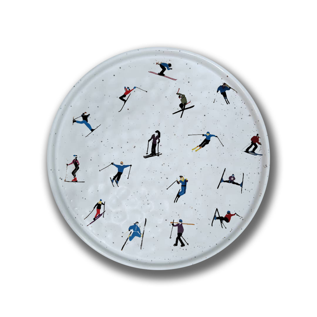 Skier Plate White – Artsy Em's Designs
