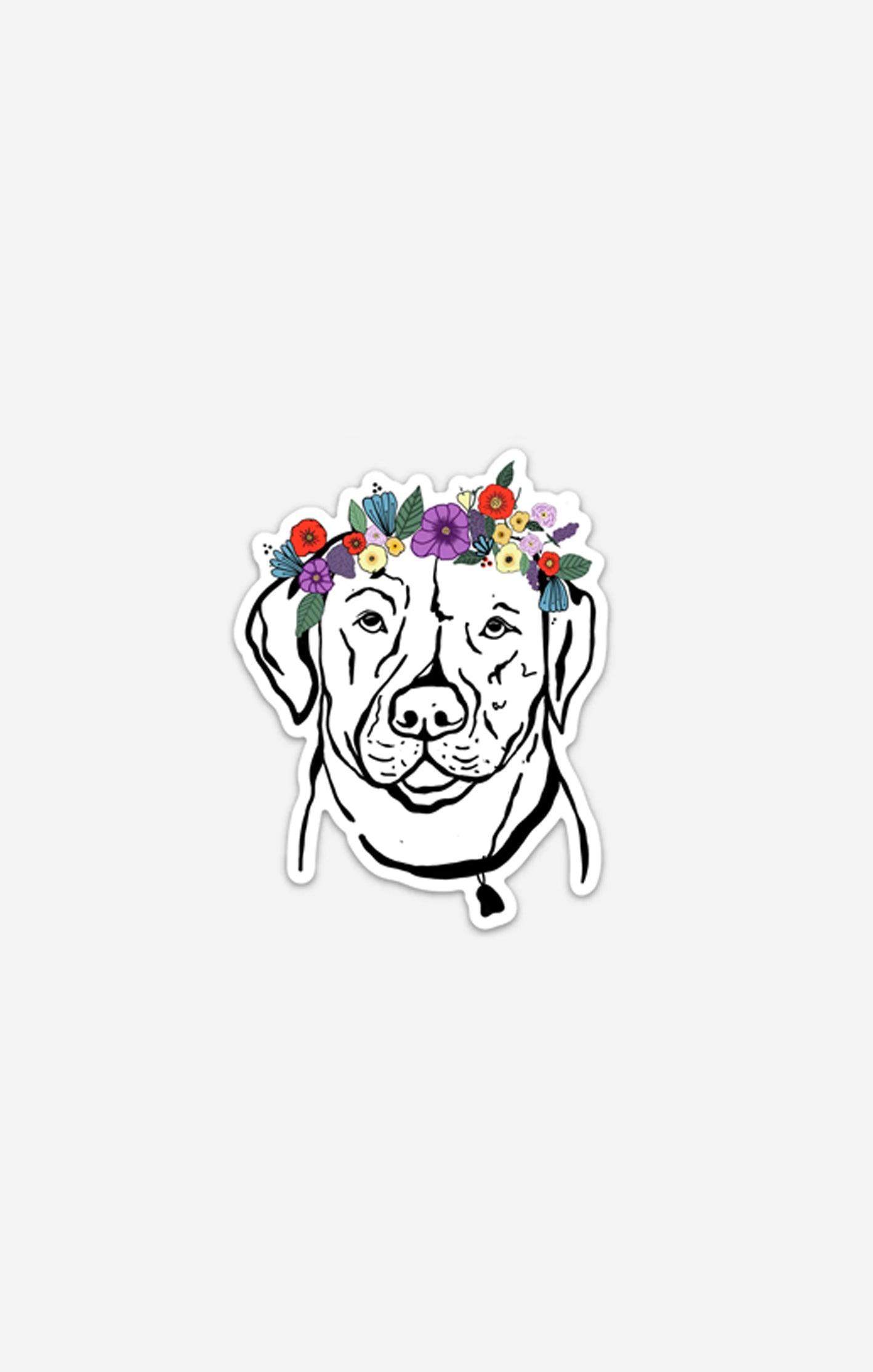 Pawsome Petals: Floral Crown Pup Sticker – Artsy Em's Designs