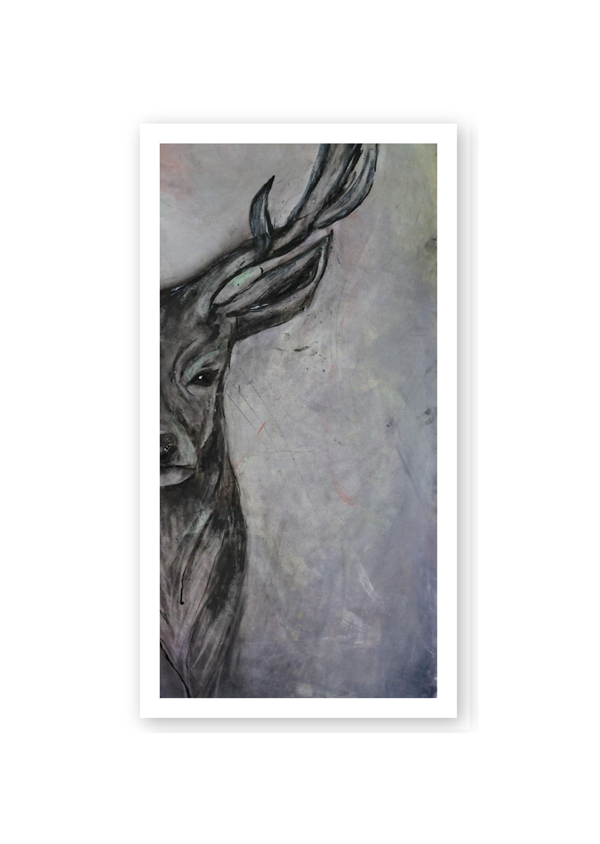 B. Elk Charcoal & Oil Prints-Right – Artsy Em's Designs