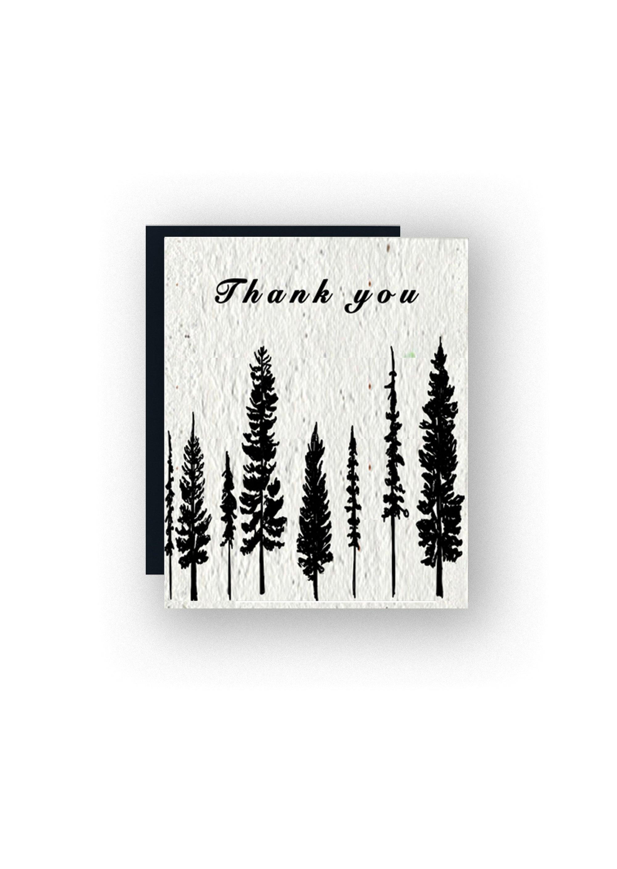 Thank you Evergreen Trees Wildflower Seed Paper Card – Artsy Em's Designs