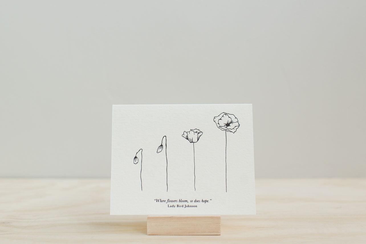 Bloom Letterpress Greeting Card – Artsy Em's Designs