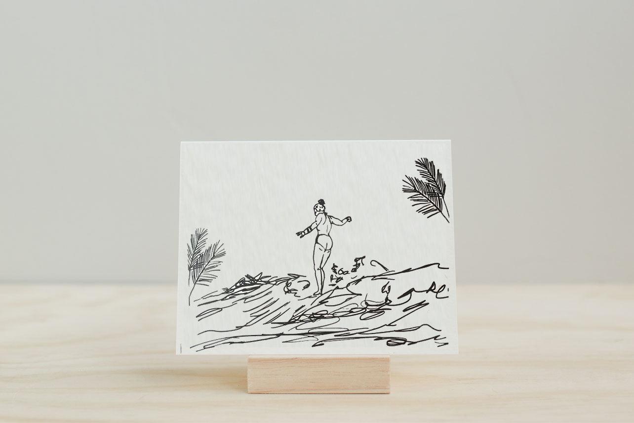 Surfer Gal Letterpress Greeting Card – Artsy Em's Designs